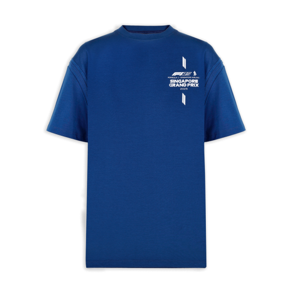 F175 Logo & Helmet Regular Blue Tee | Singapore GP Shop